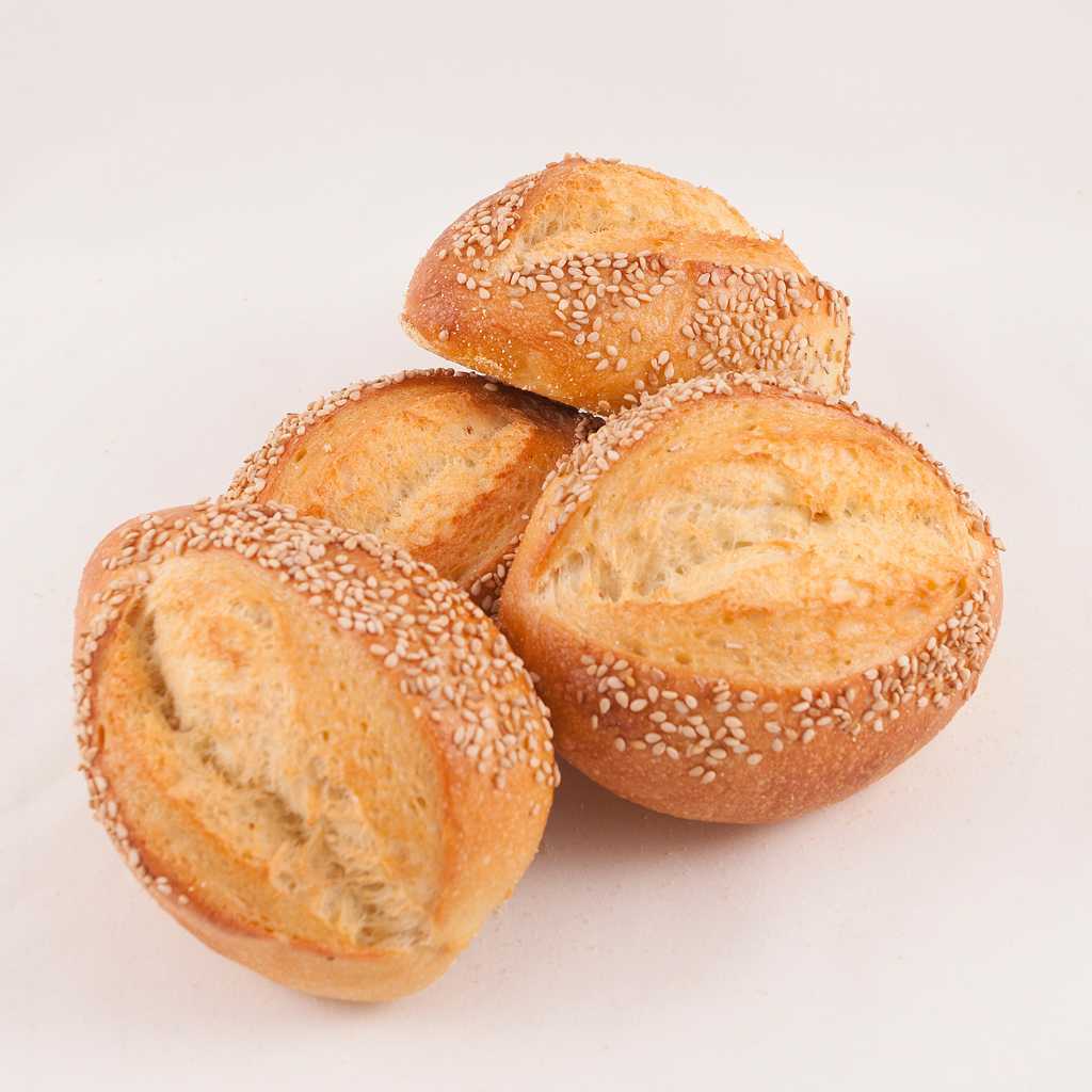 Semolina Football Rolls Seeded Dozen | Monreale Bread